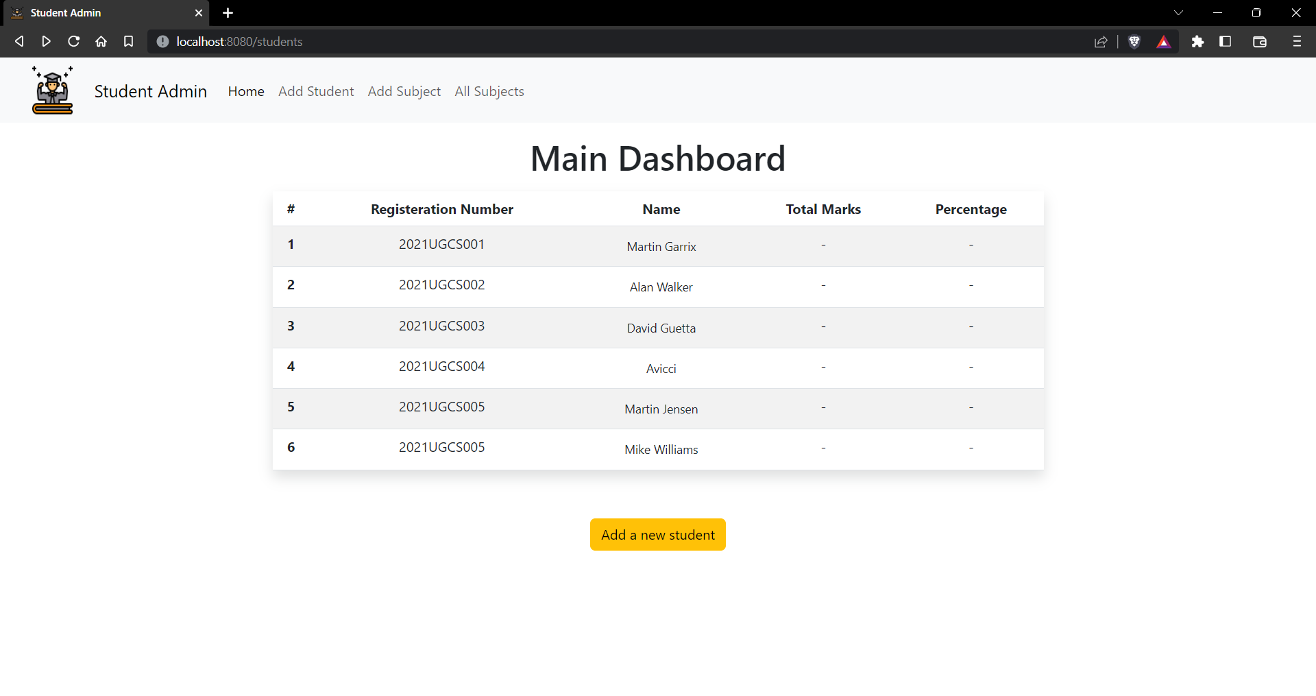 GitHub - shivanshdubey-232/Students-Marks-Admin: Student Marks Admin ...