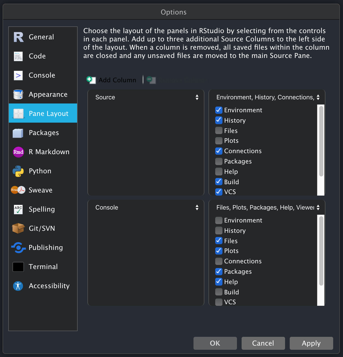 White text on white background in RStudio Options menu · Issue #1 ...