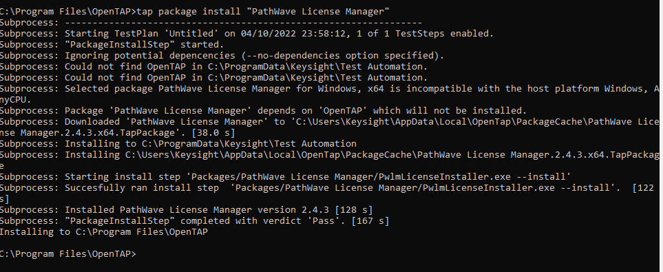 Warnings when installing a system wide package · Issue #509 · opentap/opentap · GitHub