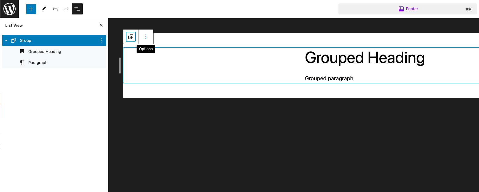 WP 6.3 Full Site Editing Area Group Block has no alignment option · Issue #55799 · WordPress ...