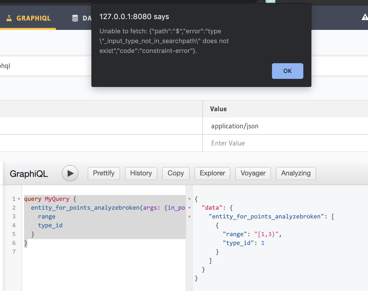 Bug: Hasura "analyze" not working for custom function with custom type ...