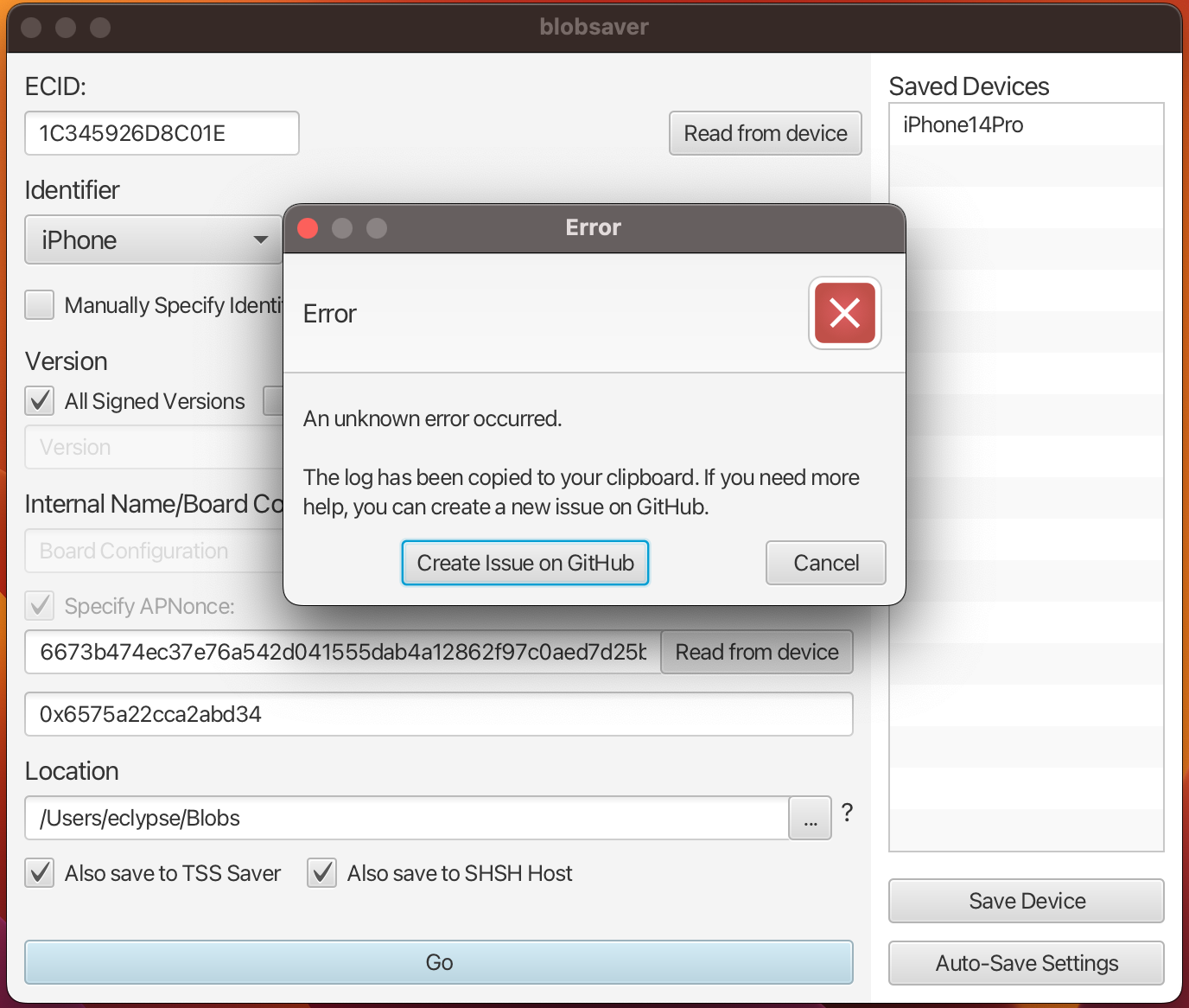 An unknown error occurred · Issue #530 · airsquared/blobsaver · GitHub