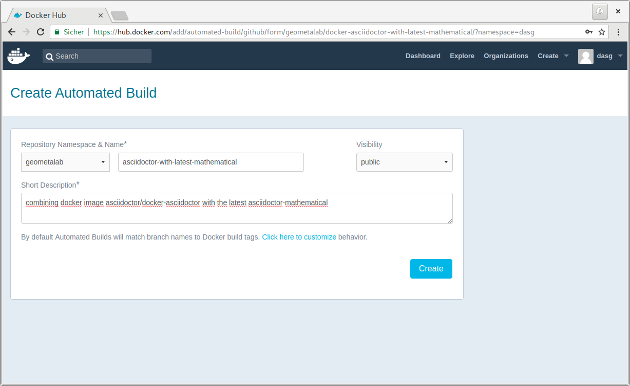 BAD REQUEST when trying to create automated build · Issue #1550 · docker/hub-feedback · GitHub