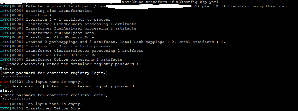 ERROR "The Input name is empty" is coming · Issue #733 · konveyor/move2kube · GitHub