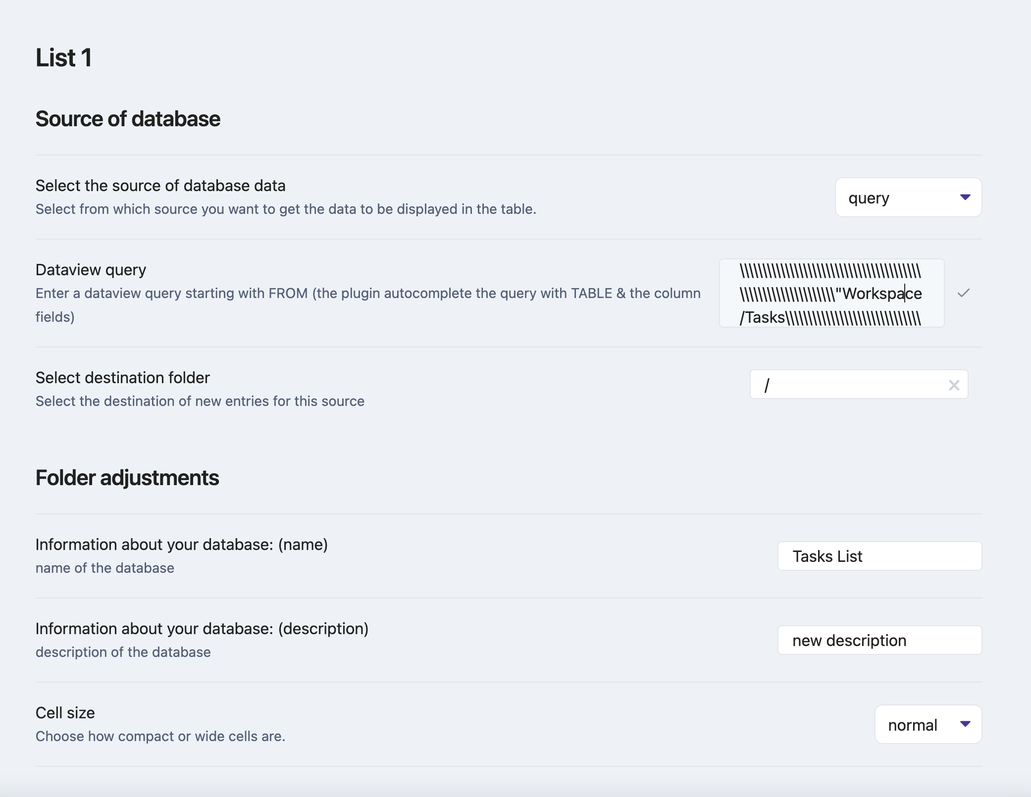 When selecting query as source of database data several "\" are added to the query and breaks ...