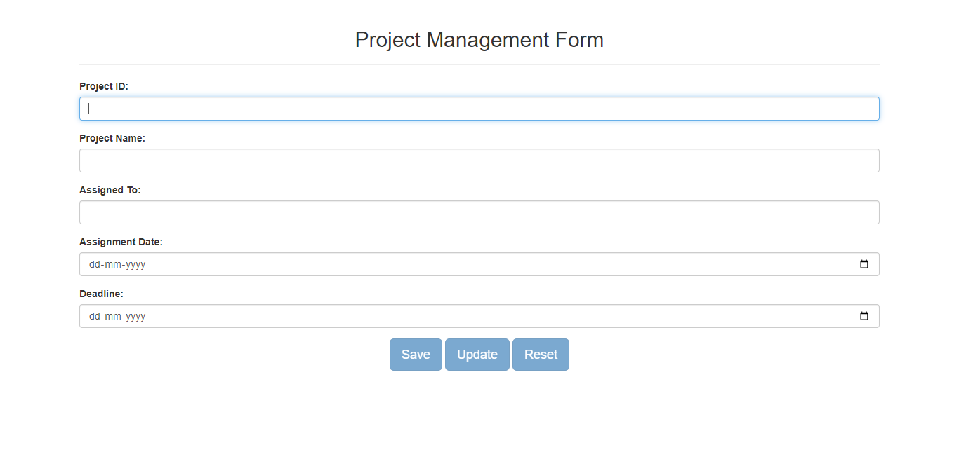 GitHub - iamsaksham06/ProjectManagementForm: This is a mini project ...
