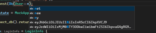 Code completion list (sometimes?) contains base64 coded data collected ...