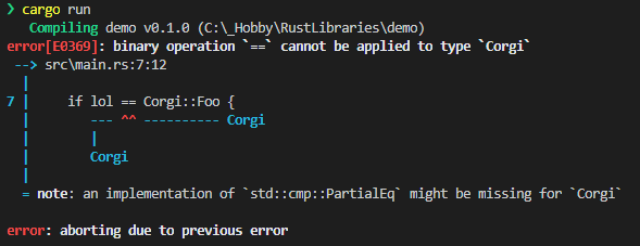 Possible Regression In Error Message For Enum Comparison · Issue 77279 · Rust Langrust · Github