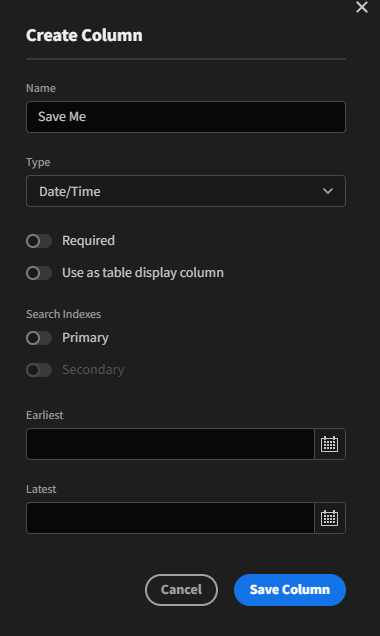 You can delete another column if you rename the column you are editing to an exiting column ...