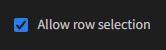 Selecting a row in a table with Allow row selection enabled using a REST API data source appears ...