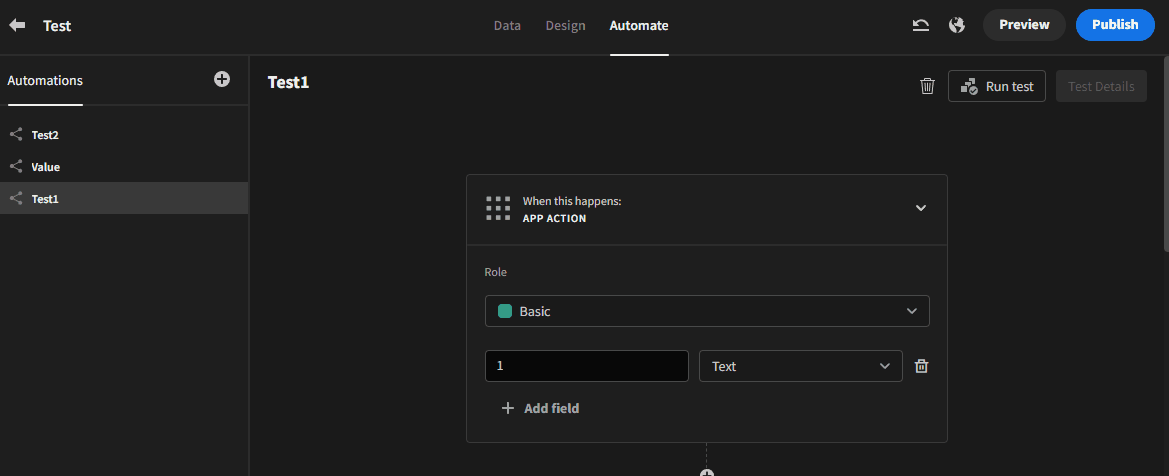 App action automations do not trigger the animation that is used to move between automations ...
