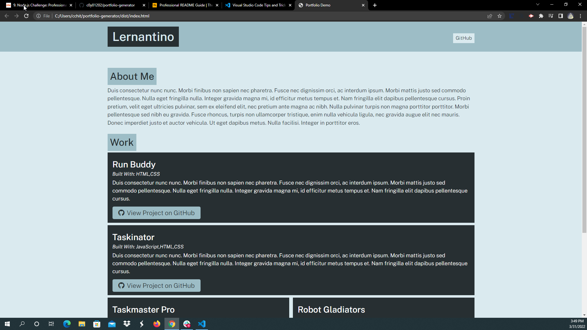 GitHub - c0y01202/portfolio-generator