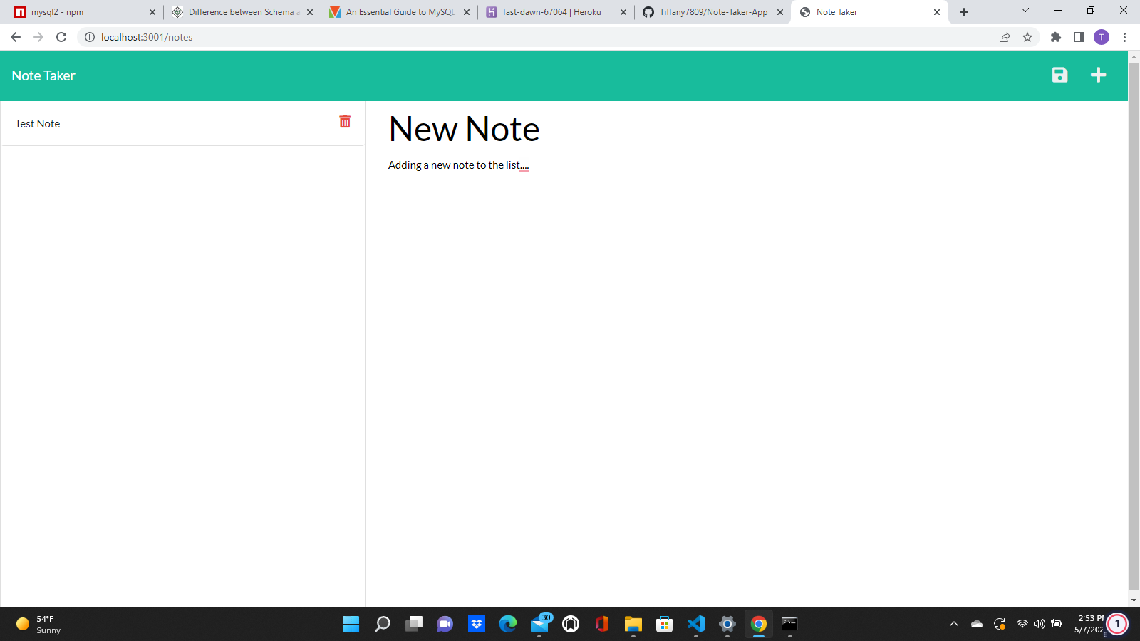 GitHub - Tiffany7809/Note-Taker-App