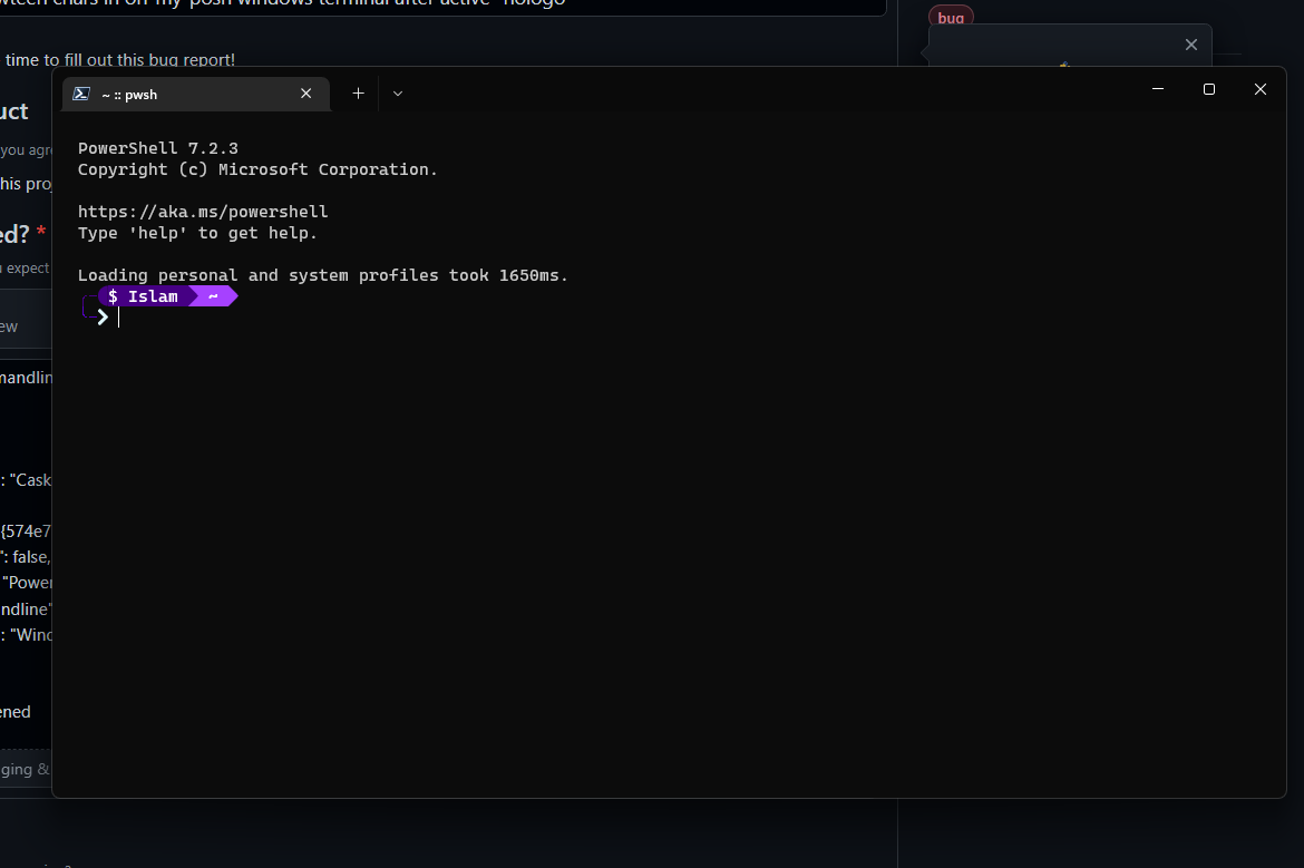 A blanc Space bewteen chars in oh-my-posh windows terminal after active -nologo · Issue #2266 ...