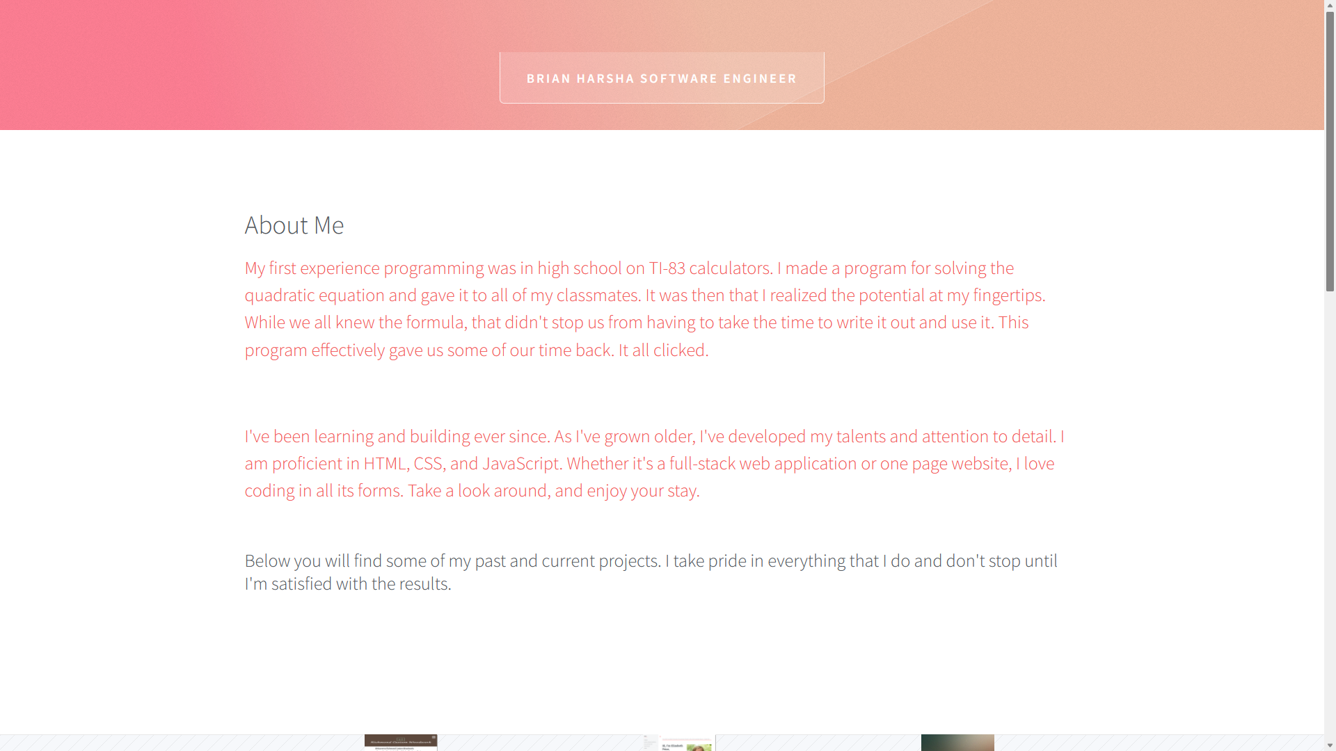 GitHub - harshabc4/BrianHarshaHomepage: Website to bring in freelance clients and showcase ...