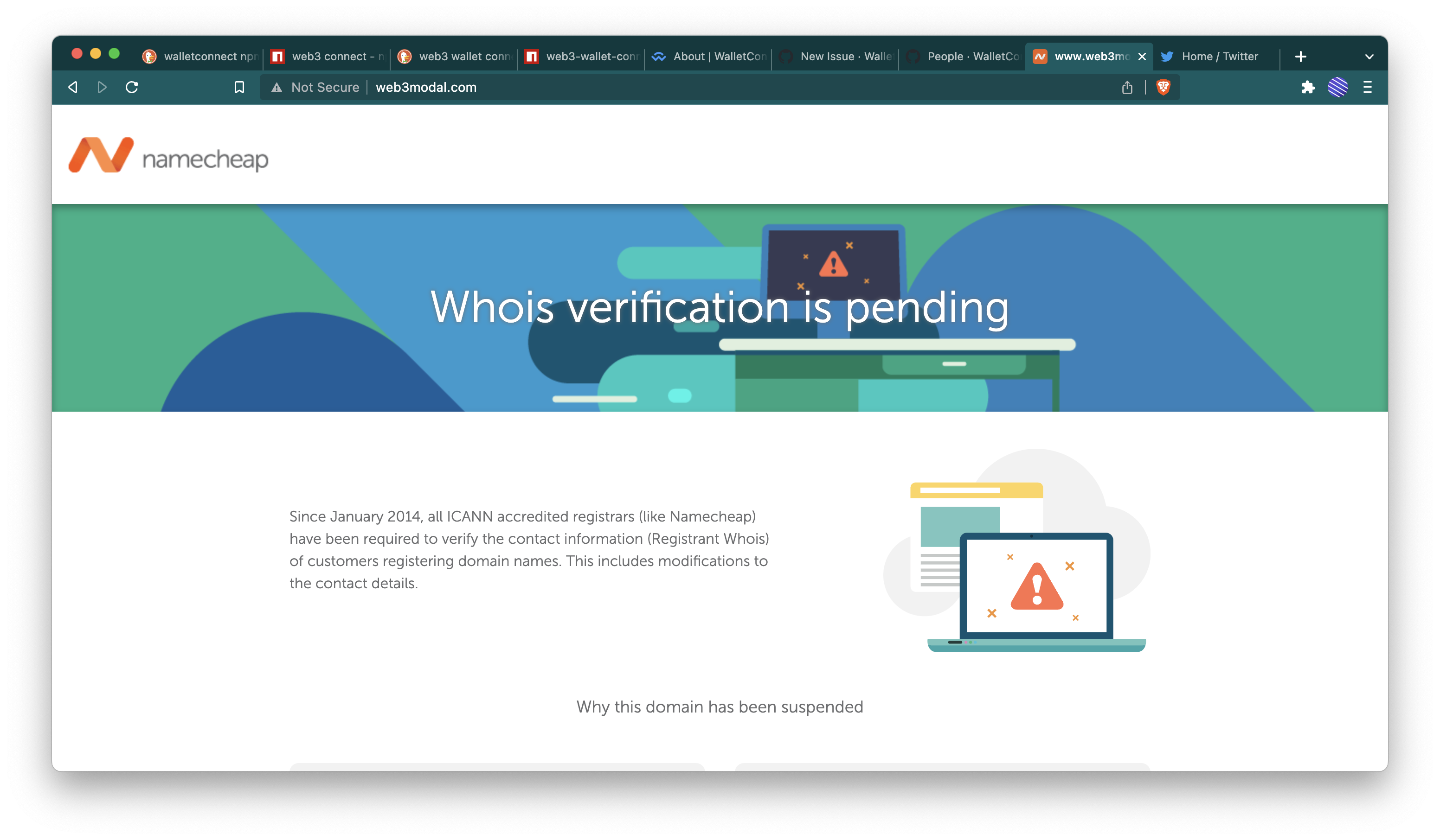 Is Down Pending Whois Verification · Issue 774 · Walletconnect Web3modal · Github