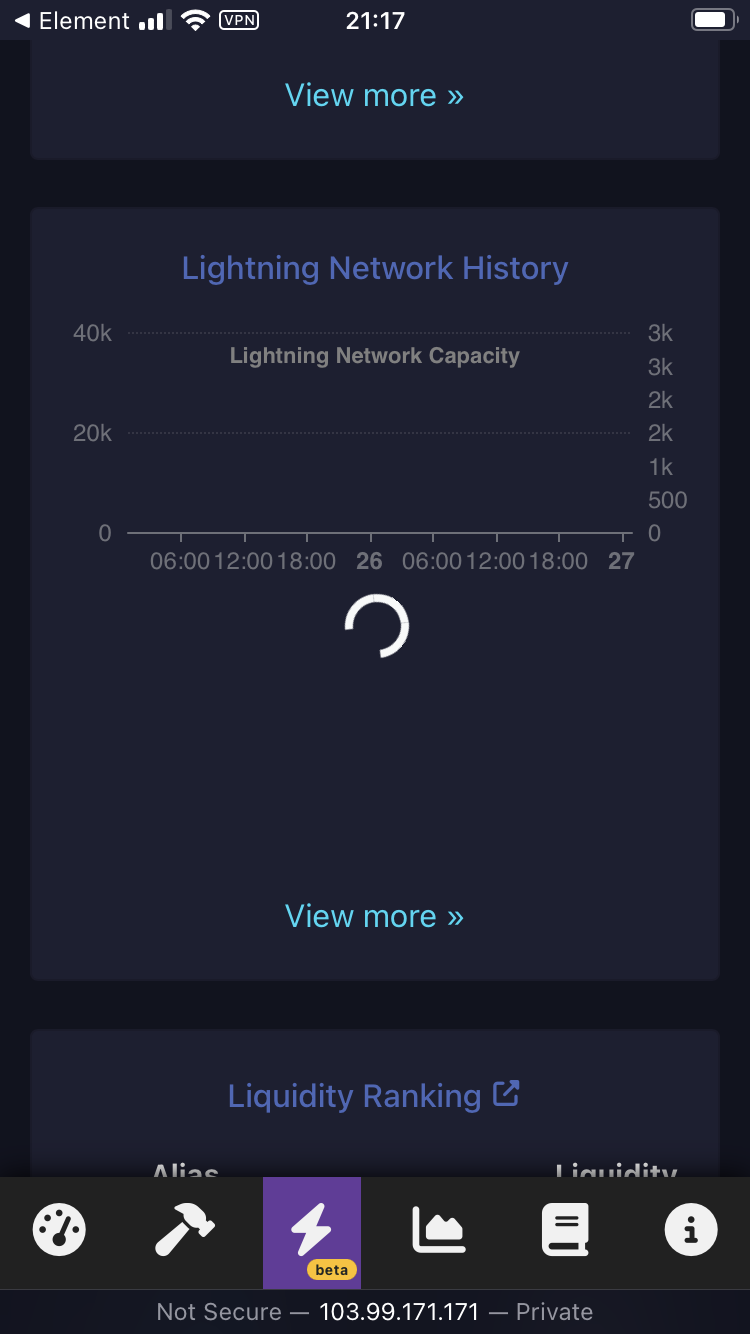 With The Mobile Layout The Lightning Network History Second Chart Never Loads · Issue 2977