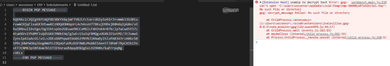 Gpgp Decryptmessage Failed No Such File Or Directory · Issue 10 · Jvalecillosvscode Gpg