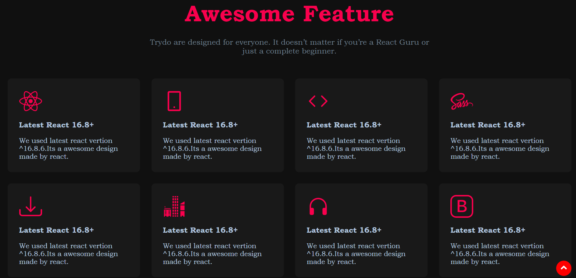 GitHub - rohanmittal1163/react-trydo-template: This is a React project of a template selling website