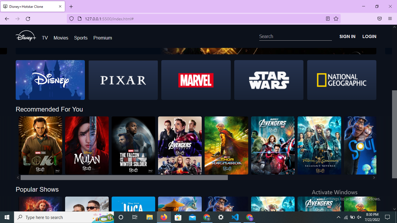 Github Snehag24disneyplushotstarclone Project Disneyplushotstarclone Using Html Css