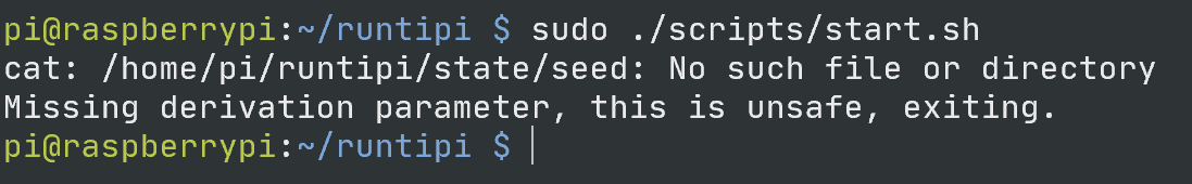 [bug] Missing Derivation Parameter This Is Unsafe Exiting · Issue 227 · Runtipi Runtipi · Github