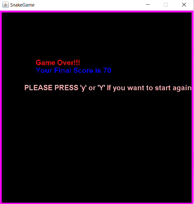 GitHub - NasreenParween/Snake_Game: A simple snake game using java and ...