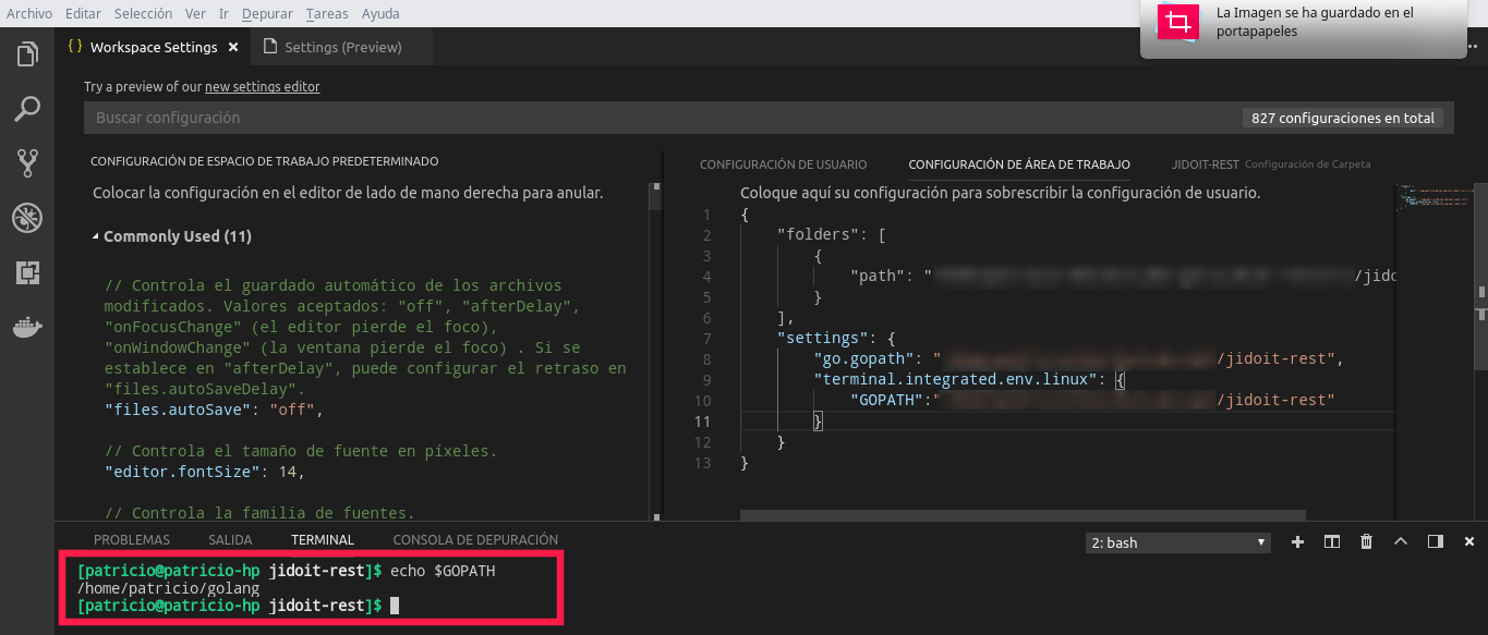Support terminakl.integrated.env.* as a workspace setting. · Issue ...