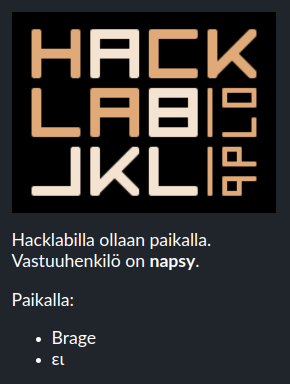 GitHub - zouppen/visitorwidget: Hacklab Jyväskylä visitor widget for Matrix