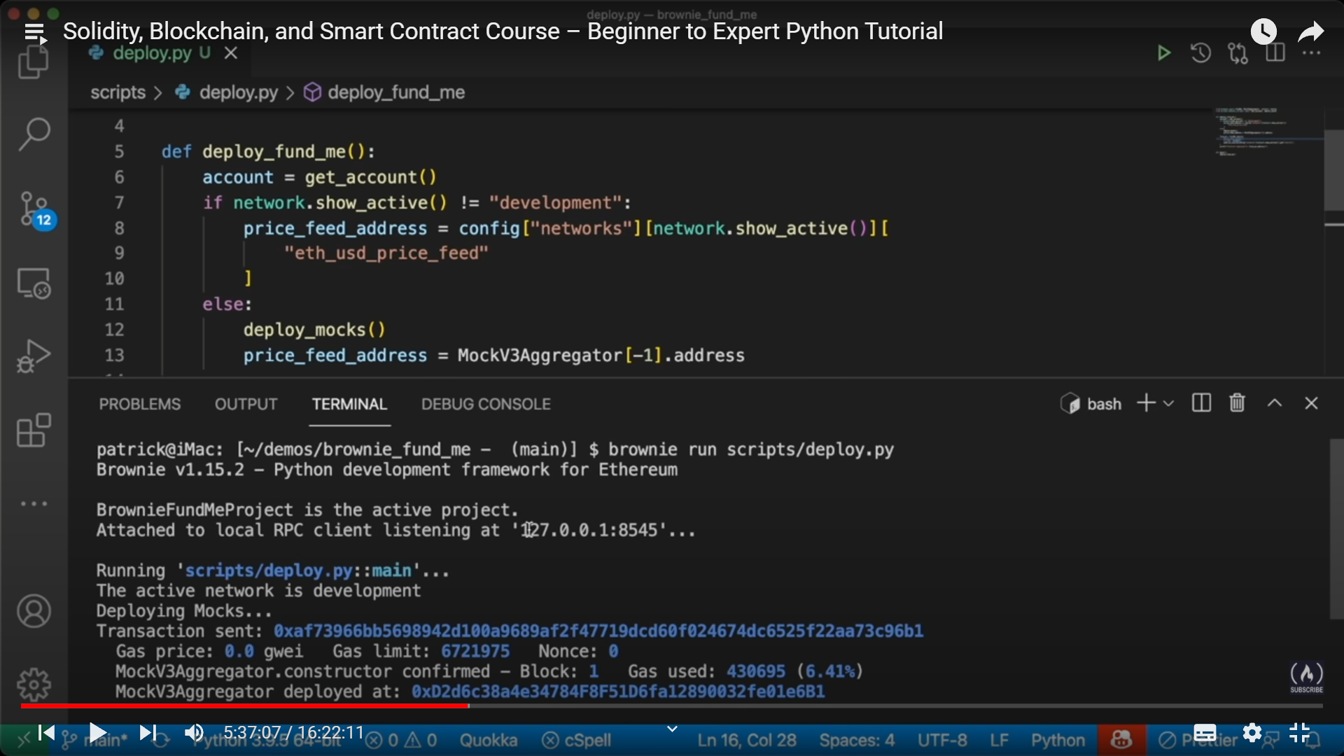 Adding a ganache-local on brownie · Issue #902 · smartcontractkit/full-blockchain-solidity ...