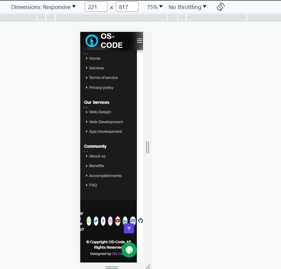 [Bug]: Improve the responsiveness of the footer and contact us section · Issue #1103 · OSCode ...