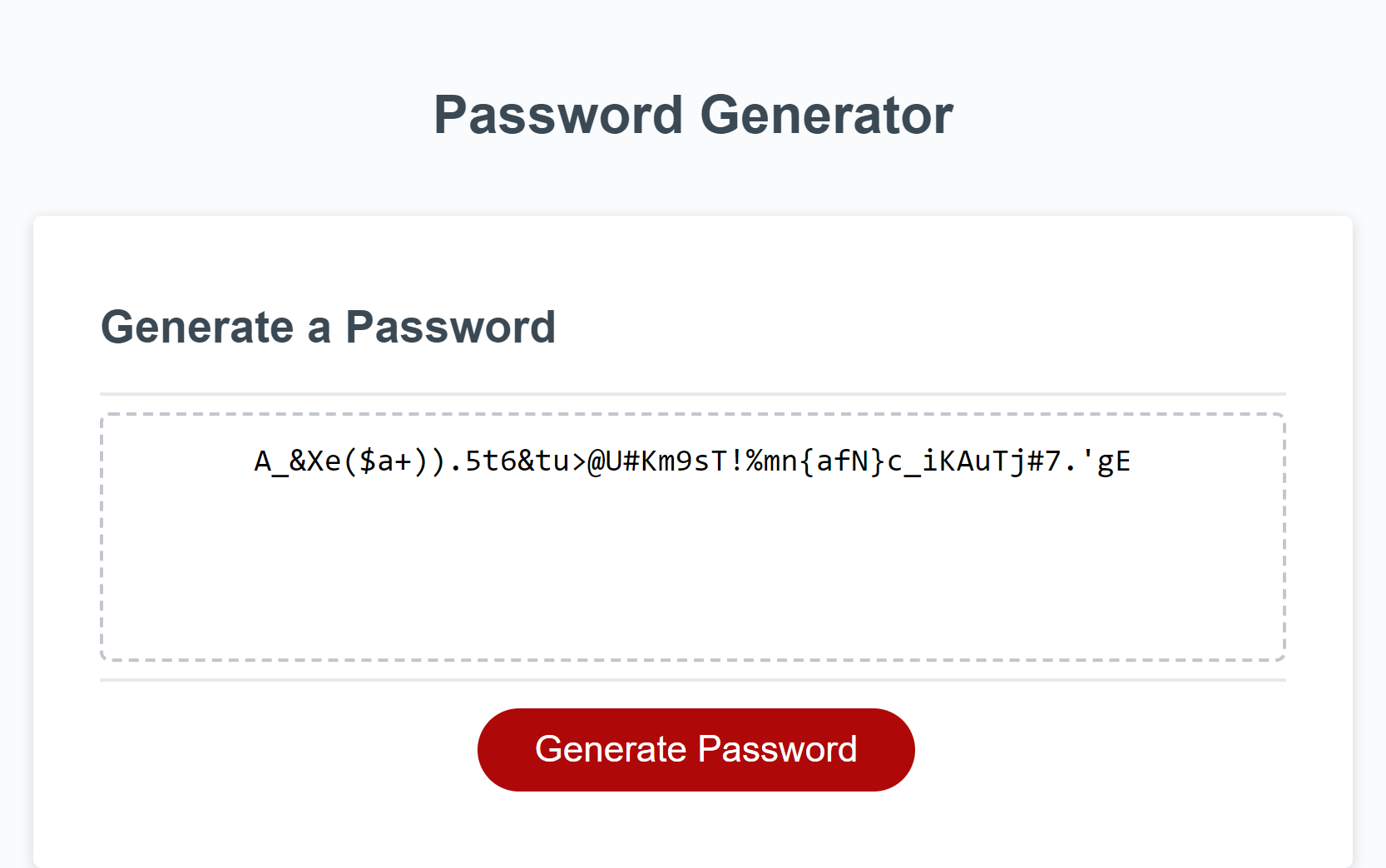 GitHub - Chuca78/Random-Password-Generator: The challenge for this ...