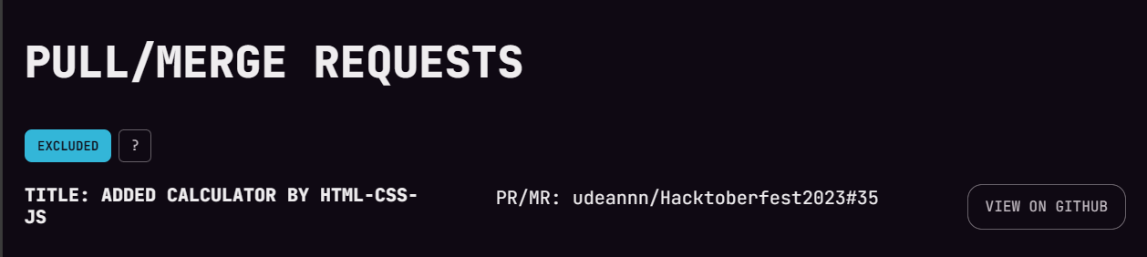 Is This Project Excluded From Hacktoberfest · Issue 36 · Udeannnhacktoberfest2023 · Github