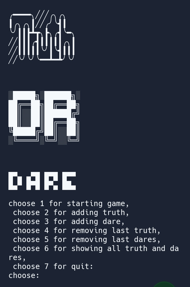 GitHub - AXE0710/truth-or-dare: i made another python game "truth or dare", you can play it on ...