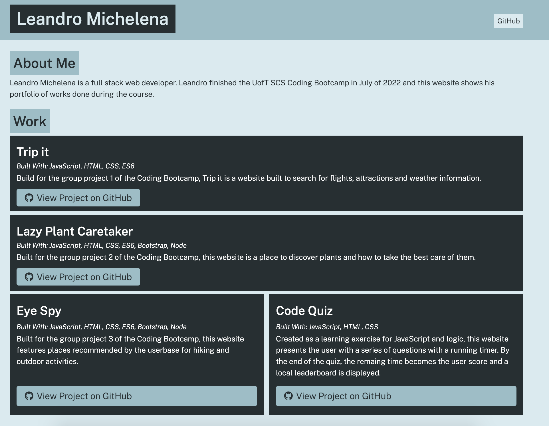 GitHub - leandromichelena/portfolio-generator: UofT Full Stack Coding Bootcamp module 9 exercise.