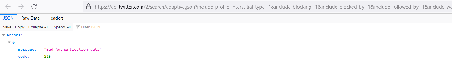 failing with code 215 bad authentication · Issue #648 · JustAnotherArchivist/snscrape · GitHub