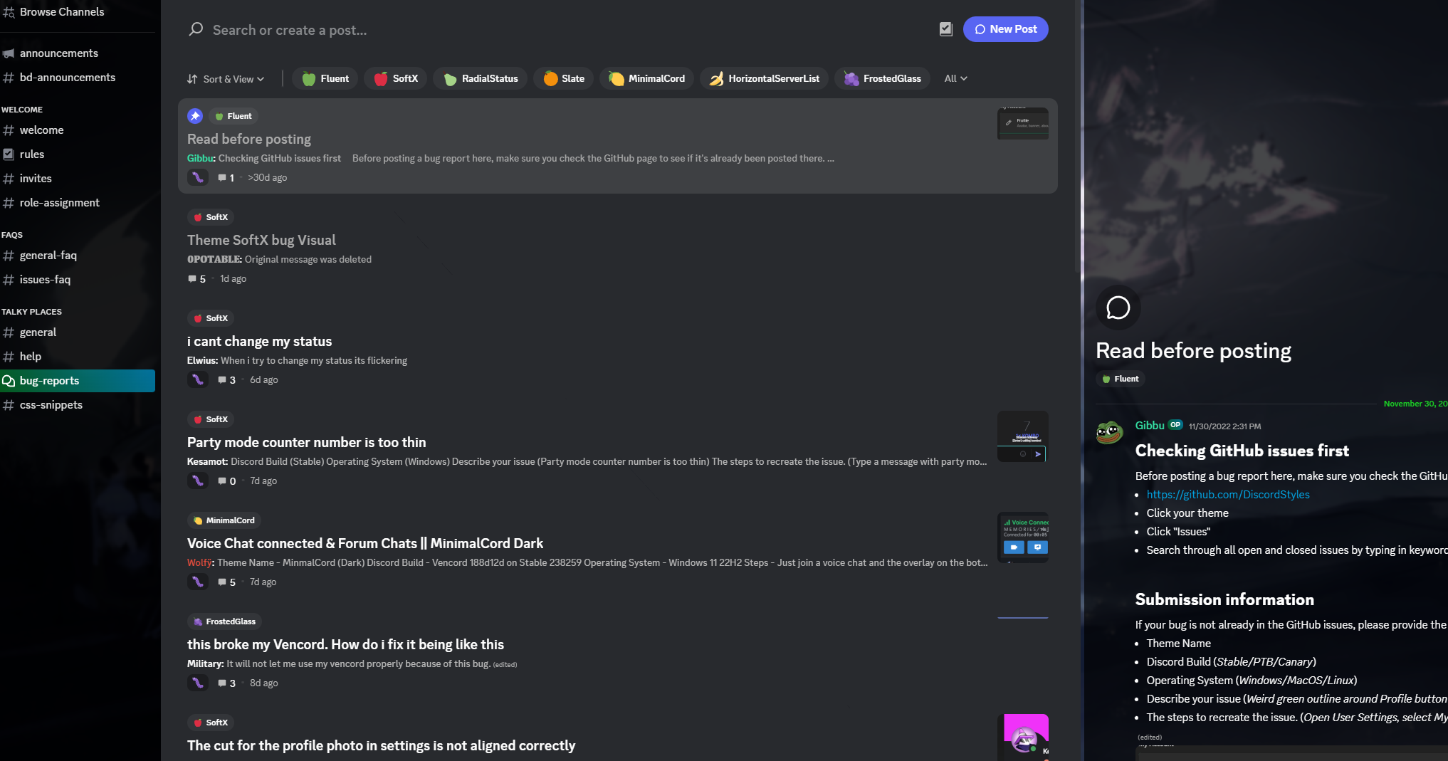 forum pages are unthemed · Issue #85 · DiscordStyles/FrostedGlass · GitHub