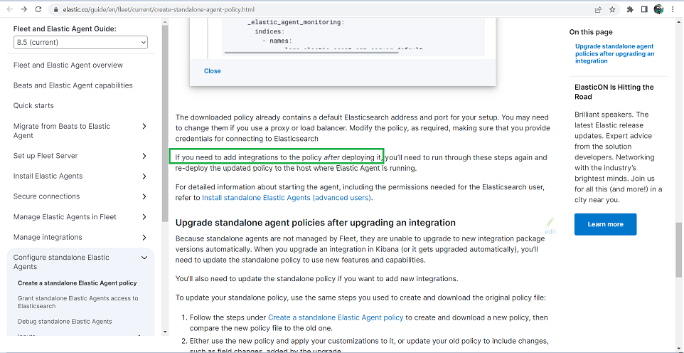 [Fleet]: Text is missing between 'the' and 'it' on 'Create a Standalone Elastic Agent policy ...