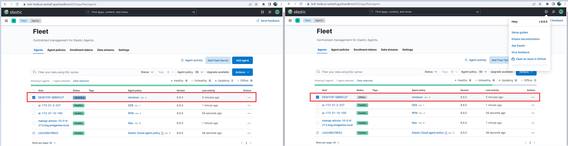 [Fleet]: Agents are not getting unenrolled on unenrolling instead they ...