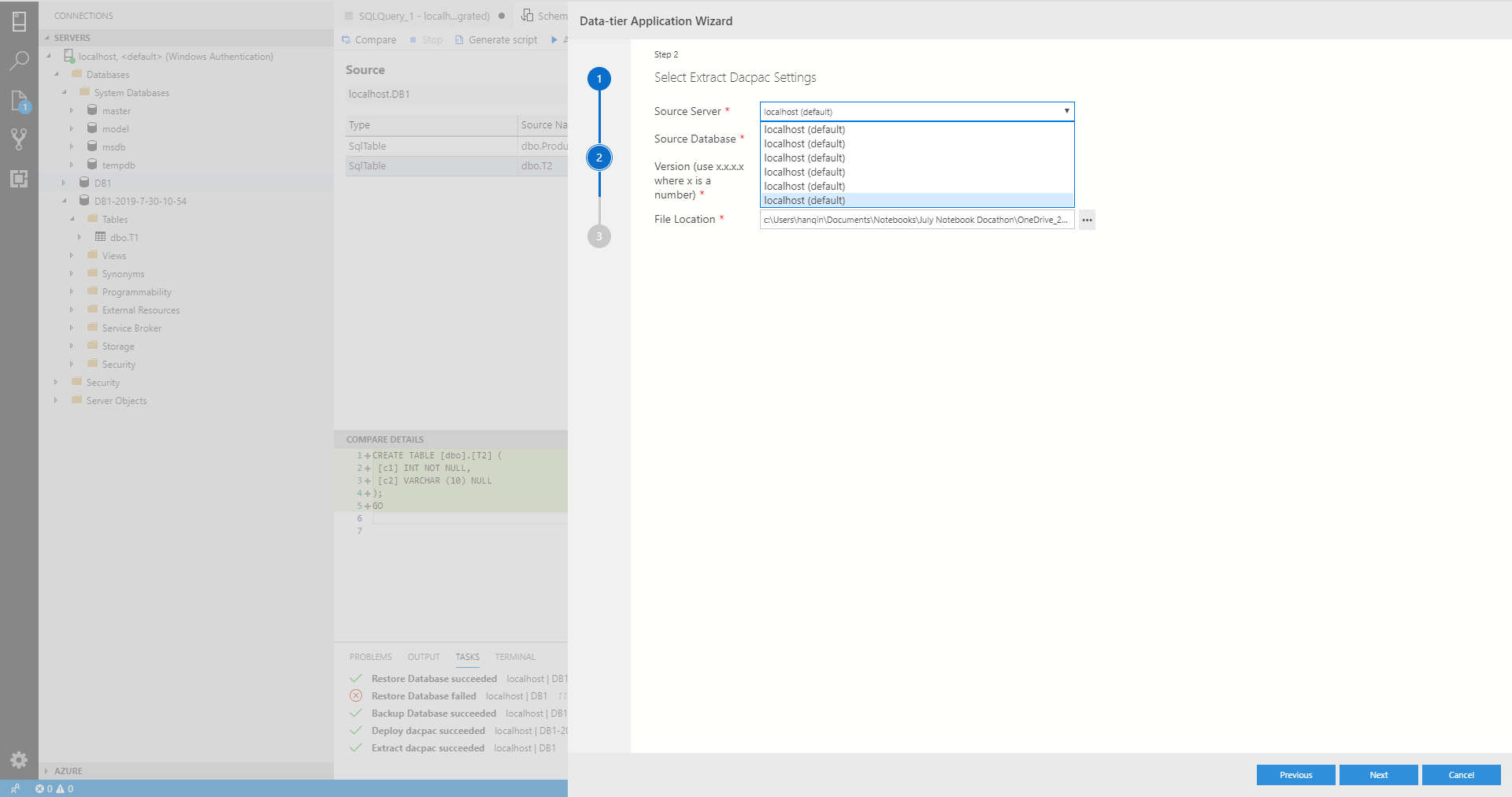 Dacfx wizard: multiple duplicate servers listed in "Source/Target Server" dropdown · Issue #6562 ...
