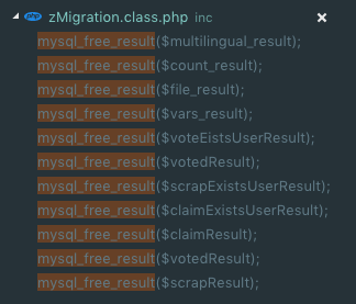 Call to undefined function mysql_free_result() in zMigration.class.php 오류 · Issue #6 ...