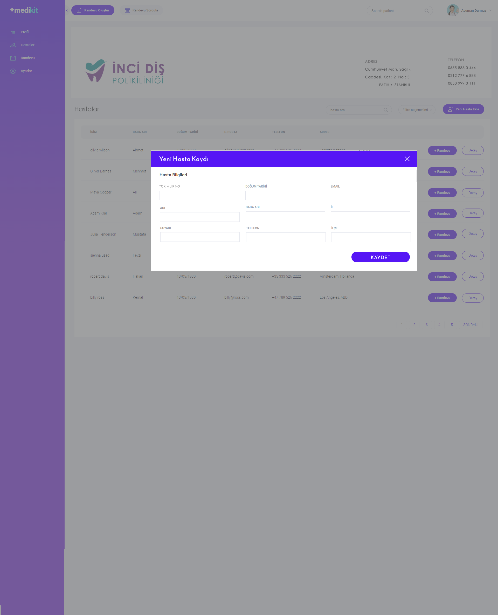 dr_hastalar yeni kayıt modal · Issue #83 · Stock-Management-System/dentalApp · GitHub