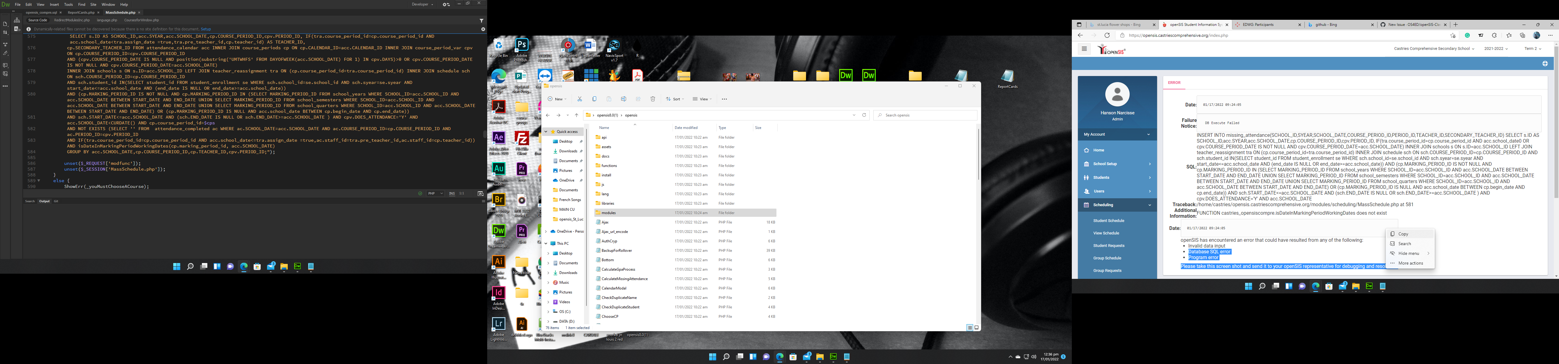 Group Schedule Error · Issue #222 · OS4ED/openSIS-Classic · GitHub