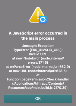 A Javascript error occurred in the main process · Issue #1946 · minbrowser/min · GitHub