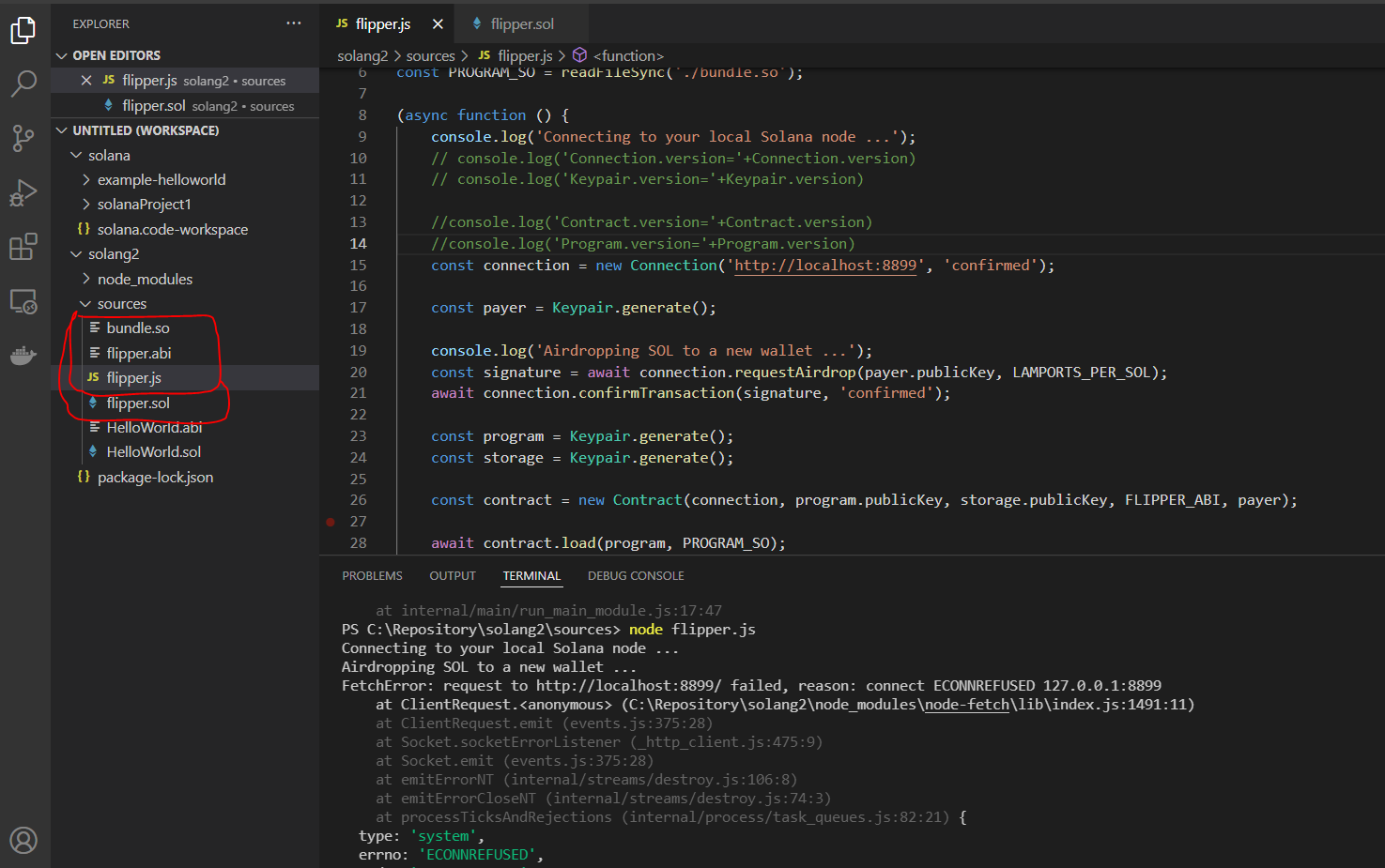 Unable to deploy filesl flipper.abi & bundle.so generated using solang to solana network · Issue ...