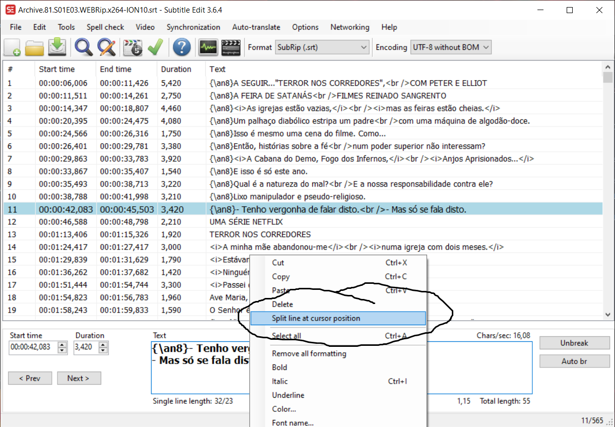 Missing Split Line At Cursor Position In Textbox Context Menu And Other 