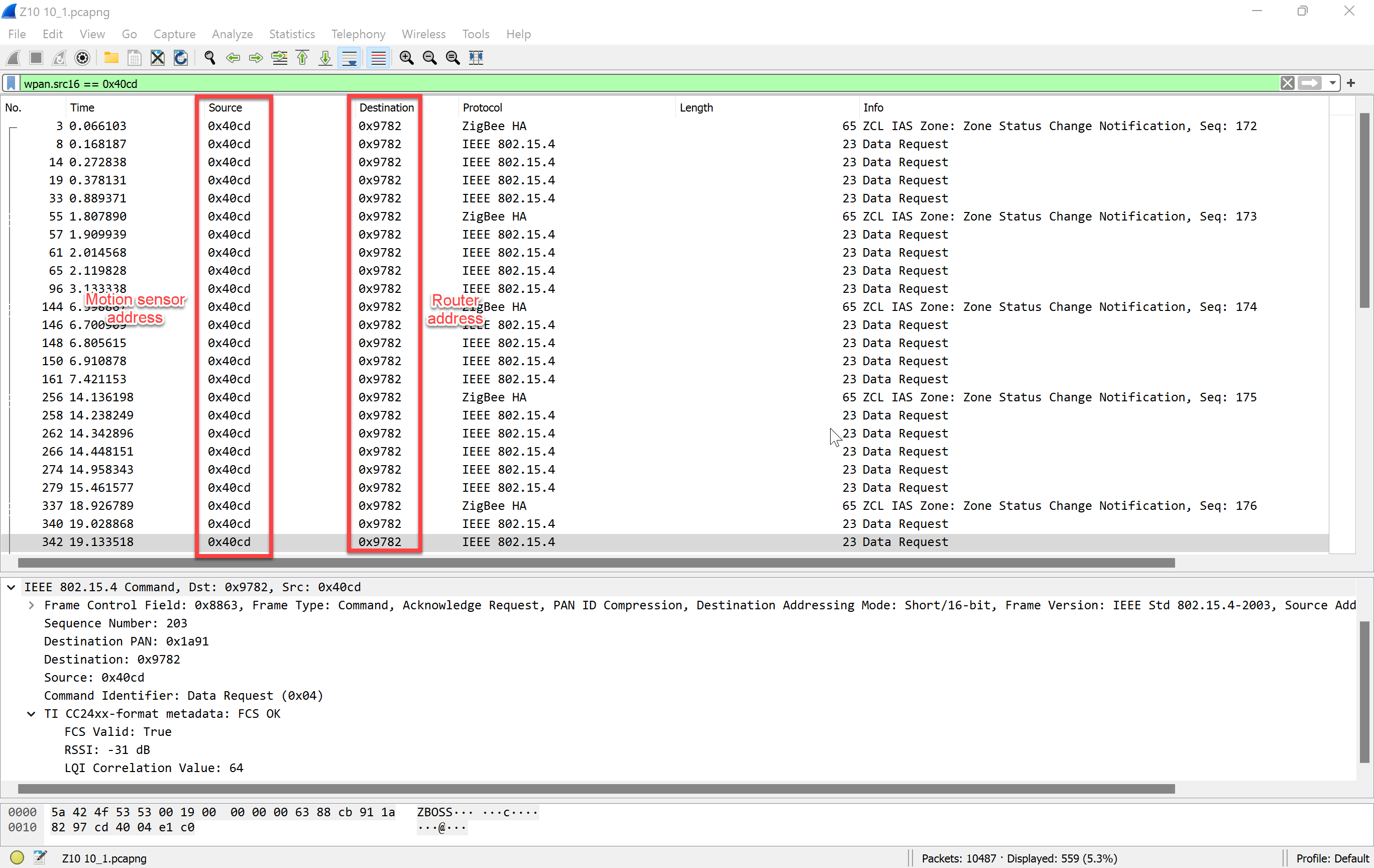 Can not receive data from motion sensors which are connecting to router ...