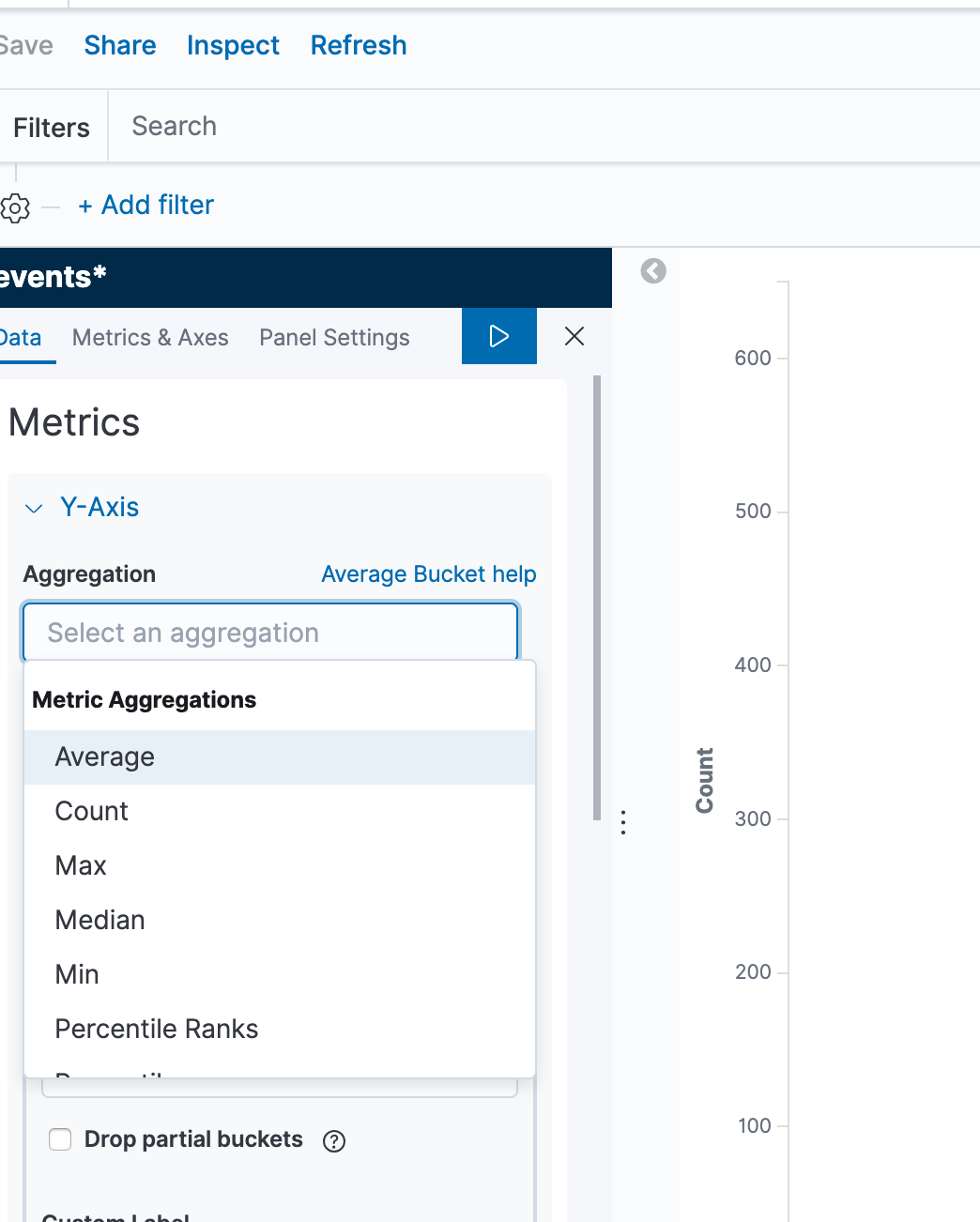 kibana7 UI: visualization y-axis aggregation displays poorly at