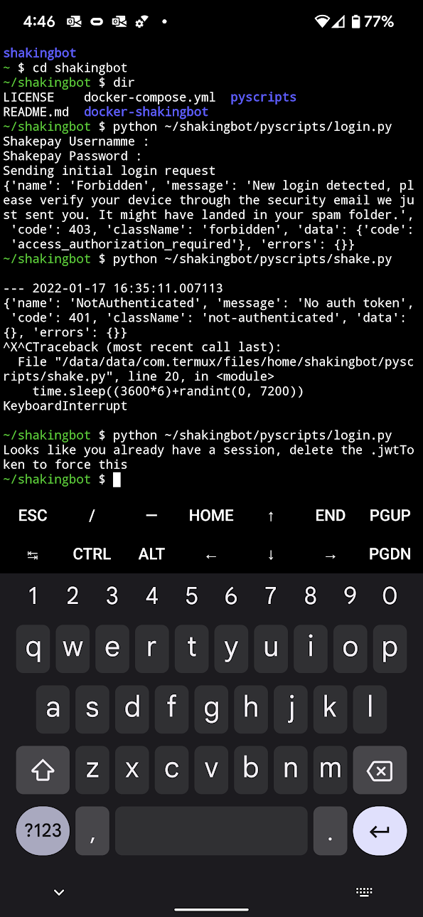 New Sign-In Detected Authentication Error · Issue #1 · dlabrie/shakingbot · GitHub