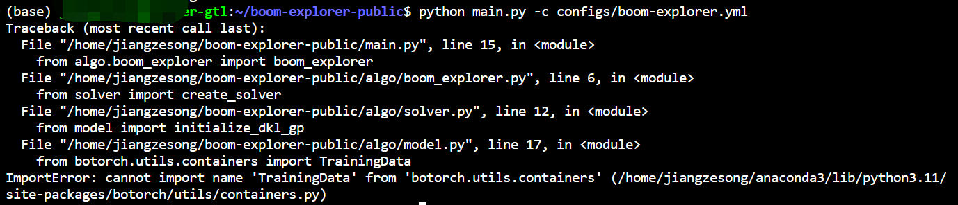 The issues encountered when running the command. · Issue #3 · baichen318/boom-explorer-public ...