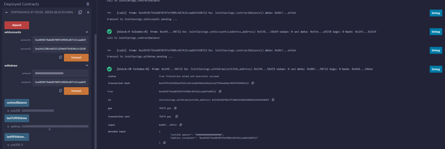 GitHub - quintinbland/JointSavings: A smart contract for creating and using a joint savings account.